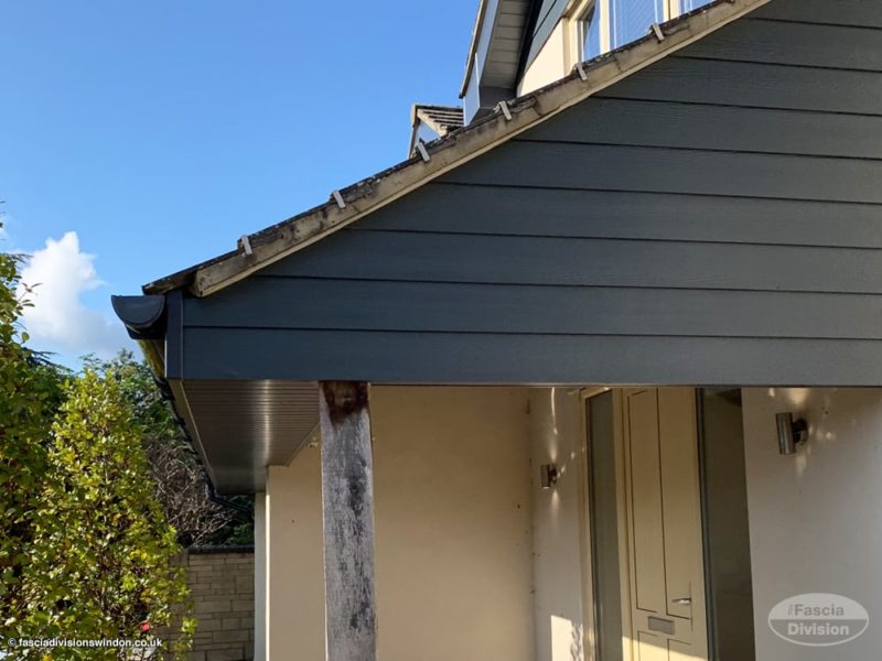 Anthracite fascias, soffits, guttering and Hardieplank Cladding ...