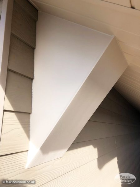 Cream fascias and soffits with white ogee seamless guttering in ...