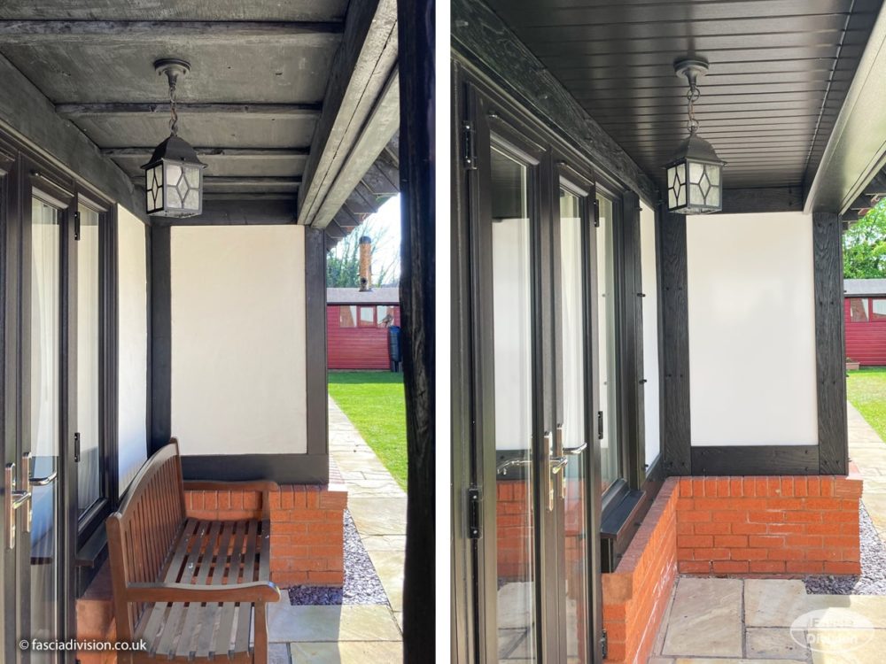 New installation of Replica Wood mock Tudor beams, white composite ...