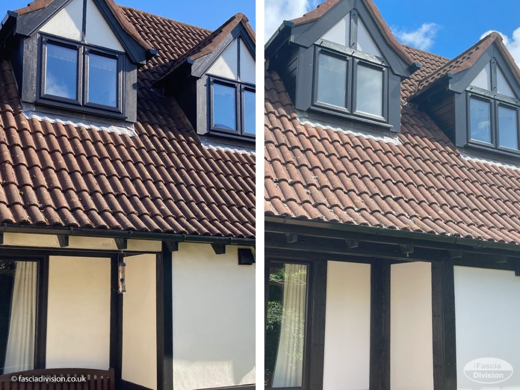 New installation of Replica Wood mock Tudor beams, white composite ...